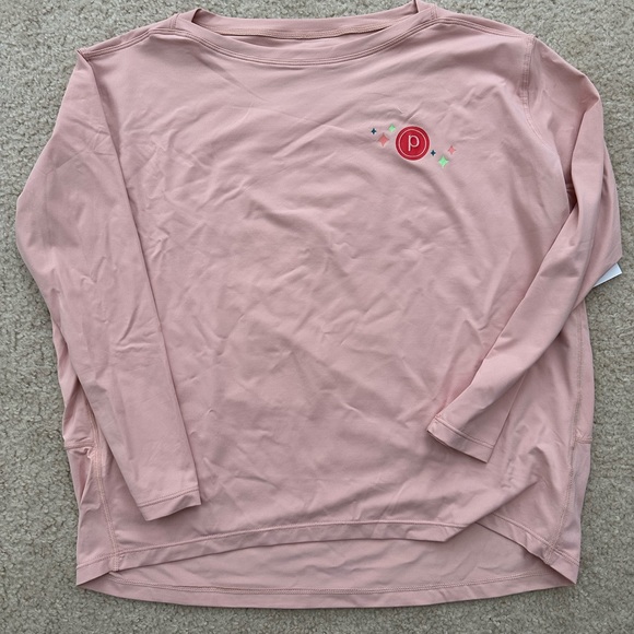 Pure Barre | Tops | Nwt Pure Barre Pink Holiday Cheer Long Sleeve Top ...